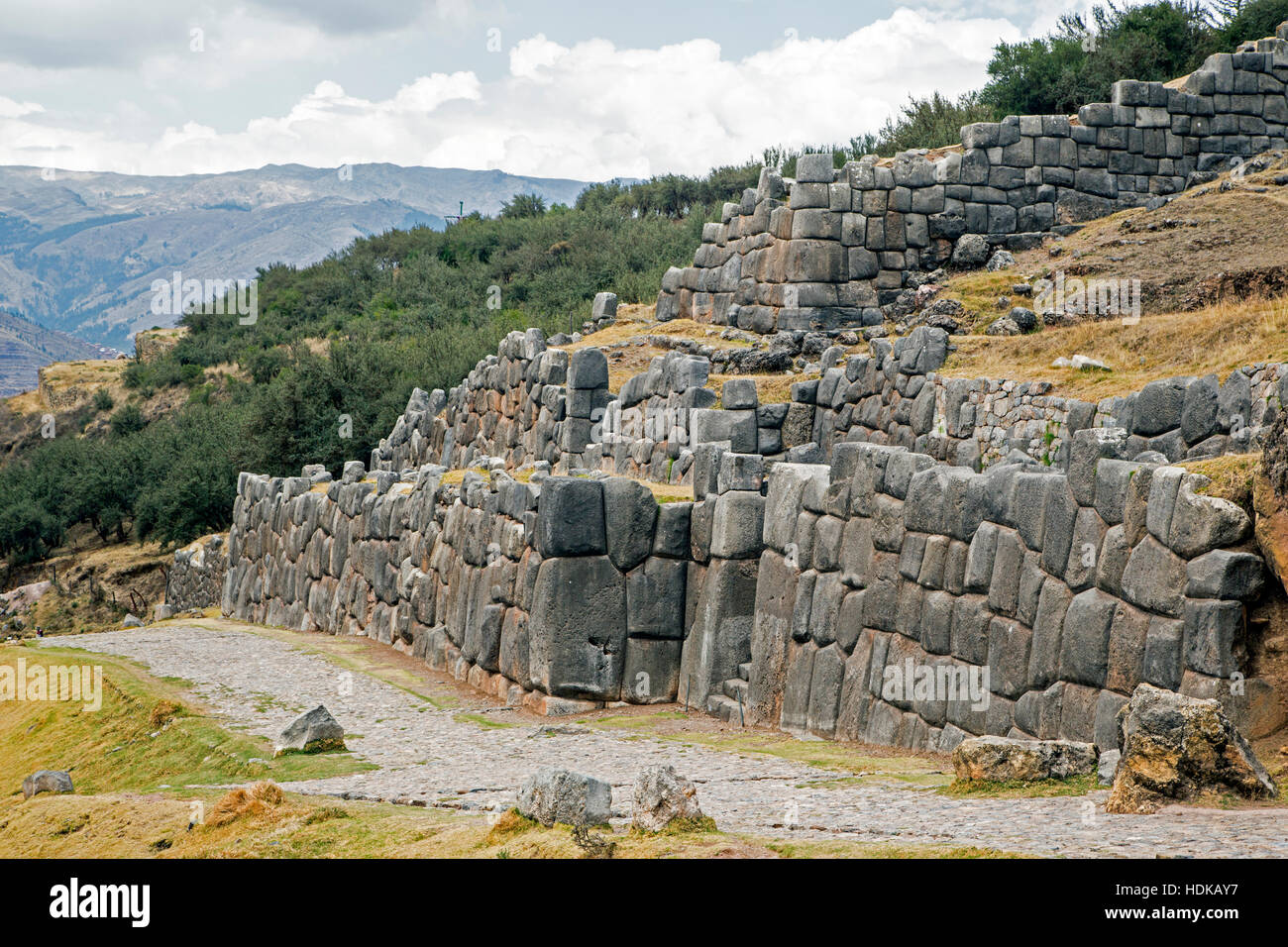 Stone walls of Sacsayhuaman Inca fortress, Cusco, Peru Stock Photo - Alamy