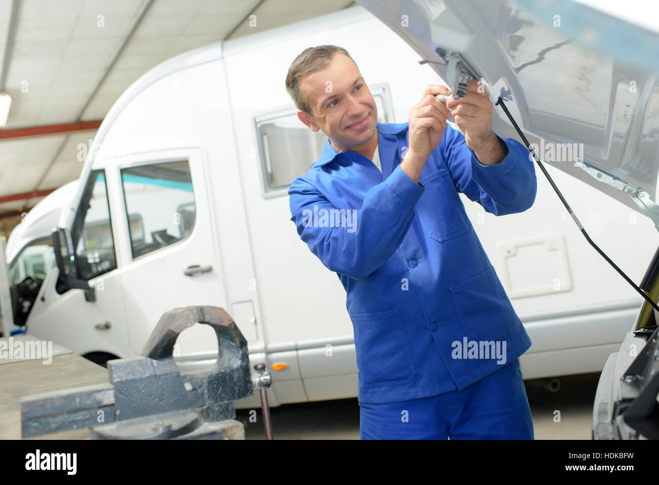 worker with rv Stock Photo - Alamy