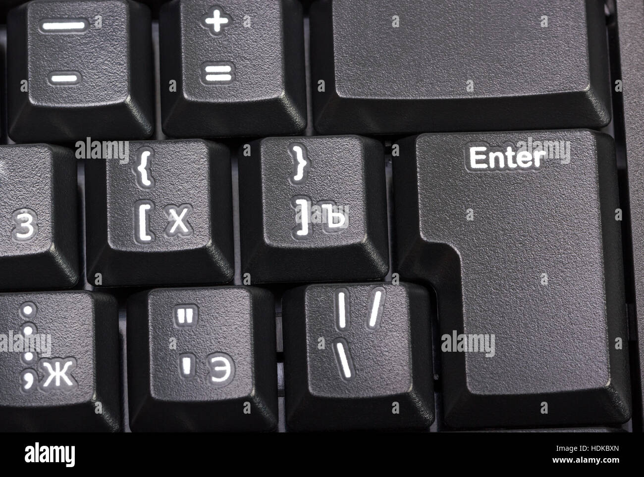 Electronic collection - close-up black computer keyboard with russian ...