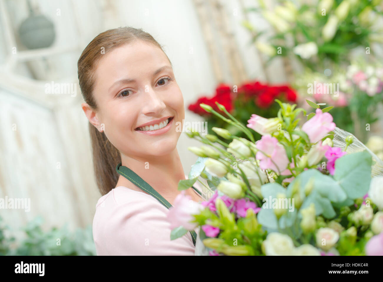the happy florist Stock Photo - Alamy
