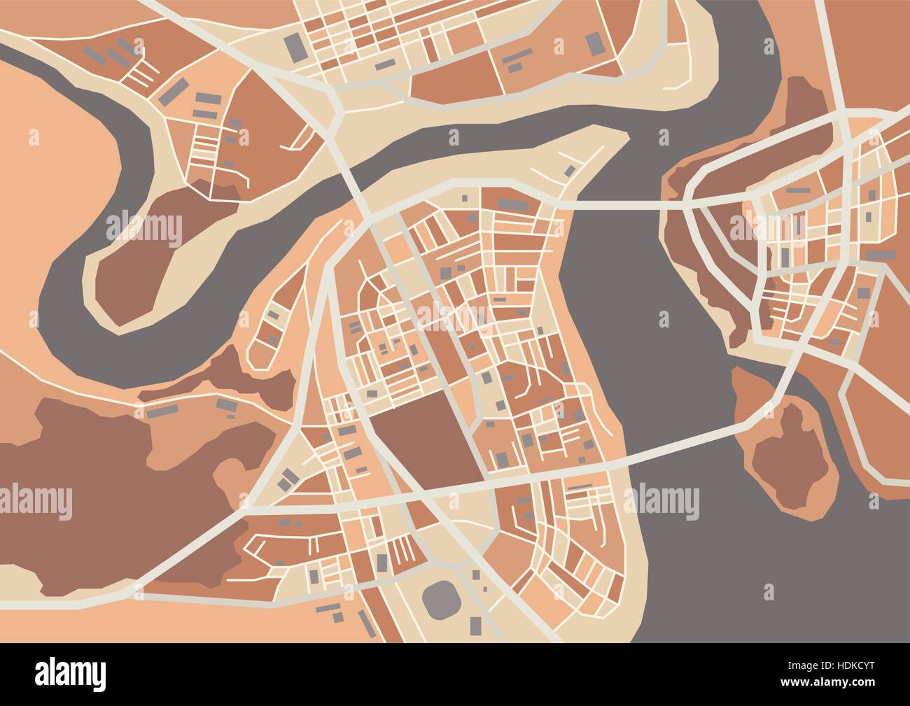 Vector decorative city map Stock Vector Image & Art - Alamy