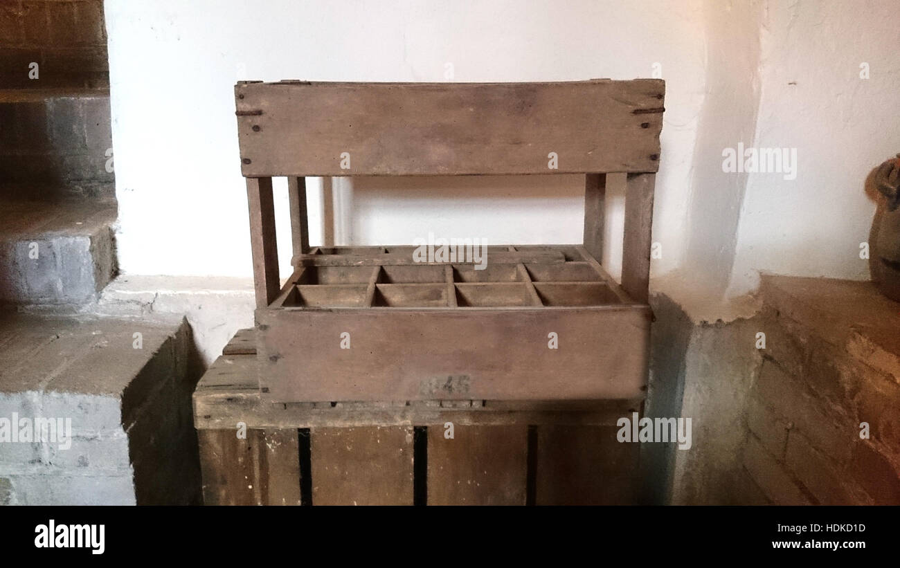 Old wooden crate in a basement of a farm for background use Stock Photo ...