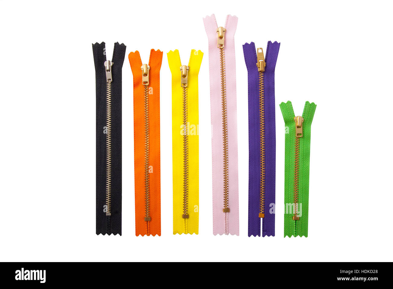 Colorful zipper collection isolated over white Stock Photo - Alamy