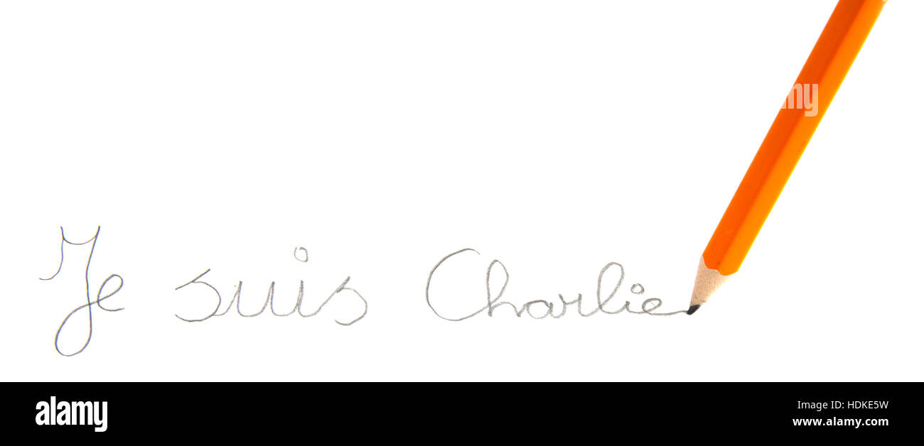 writing je suis charlie on a piece of paper Stock Photo - Alamy