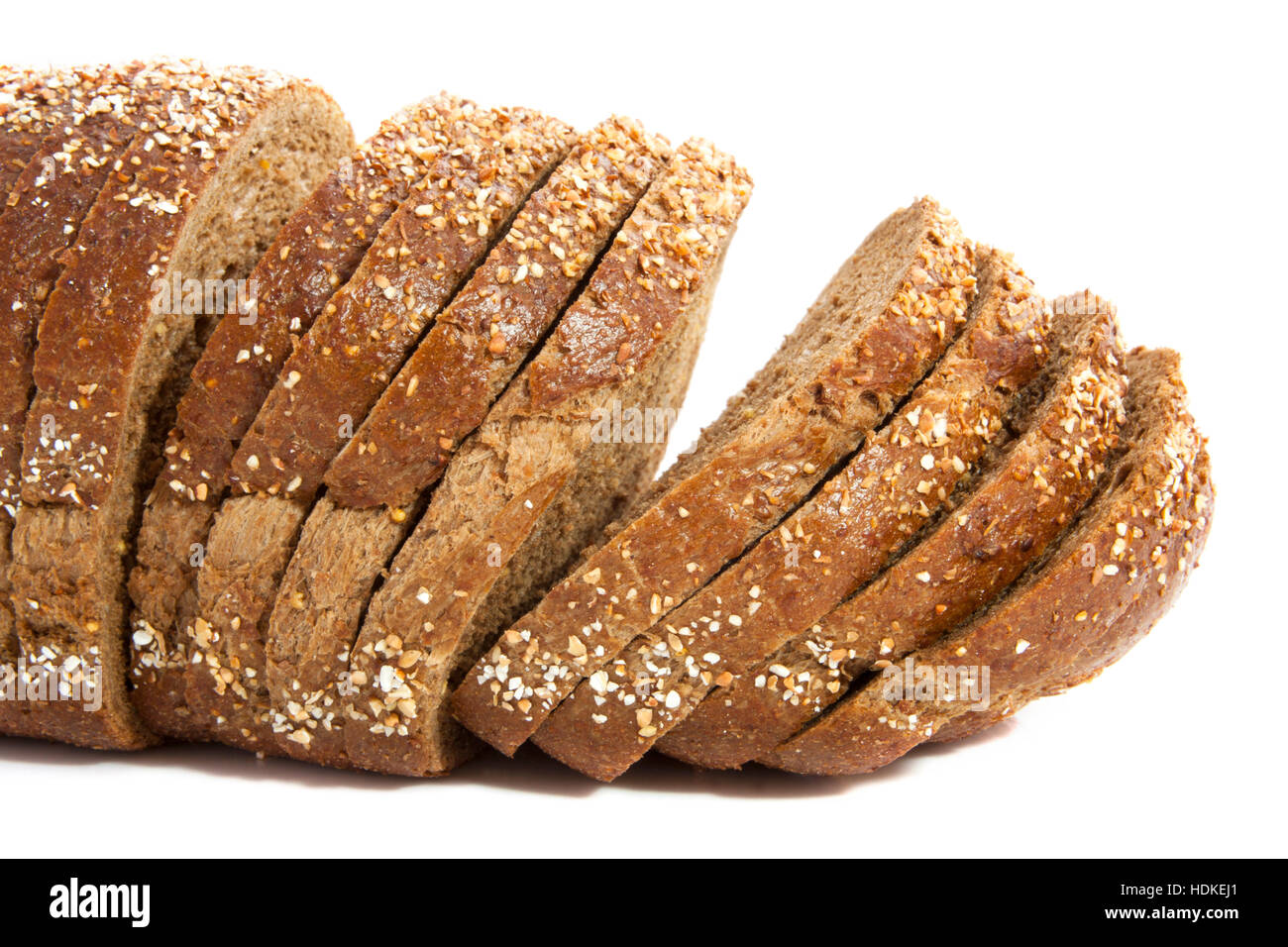 Sliced brown bread isolated on a white background Stock Photo - Alamy