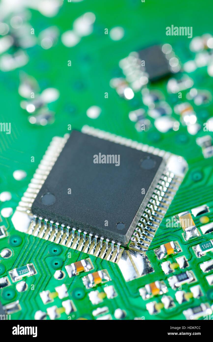 Closeup of a chip in an integrated circuit Stock Photo - Alamy