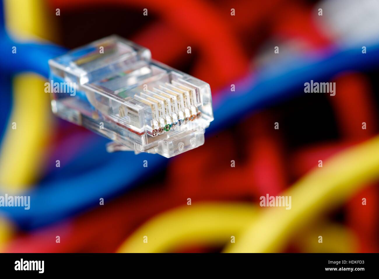 Ethernet cable computer and colorful background Stock Photo - Alamy