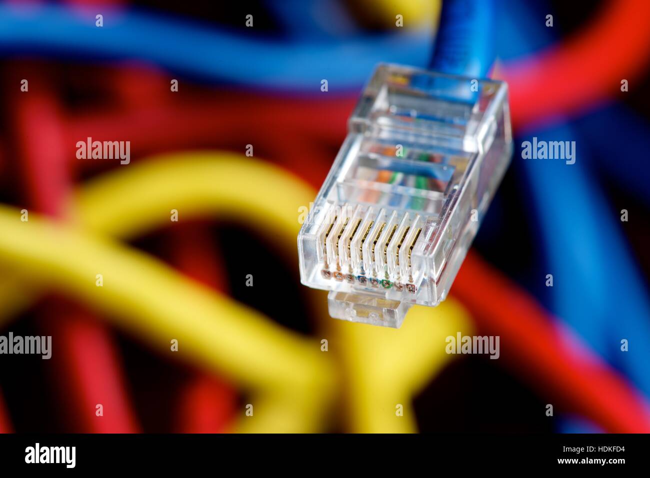 Ethernet cable computer and colorful background Stock Photo - Alamy