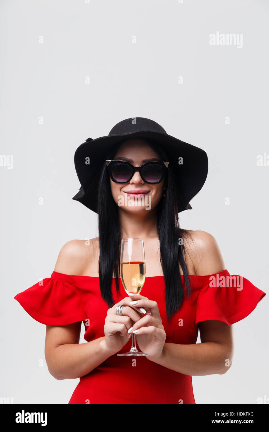Beautiful girl on empty background Stock Photo - Alamy