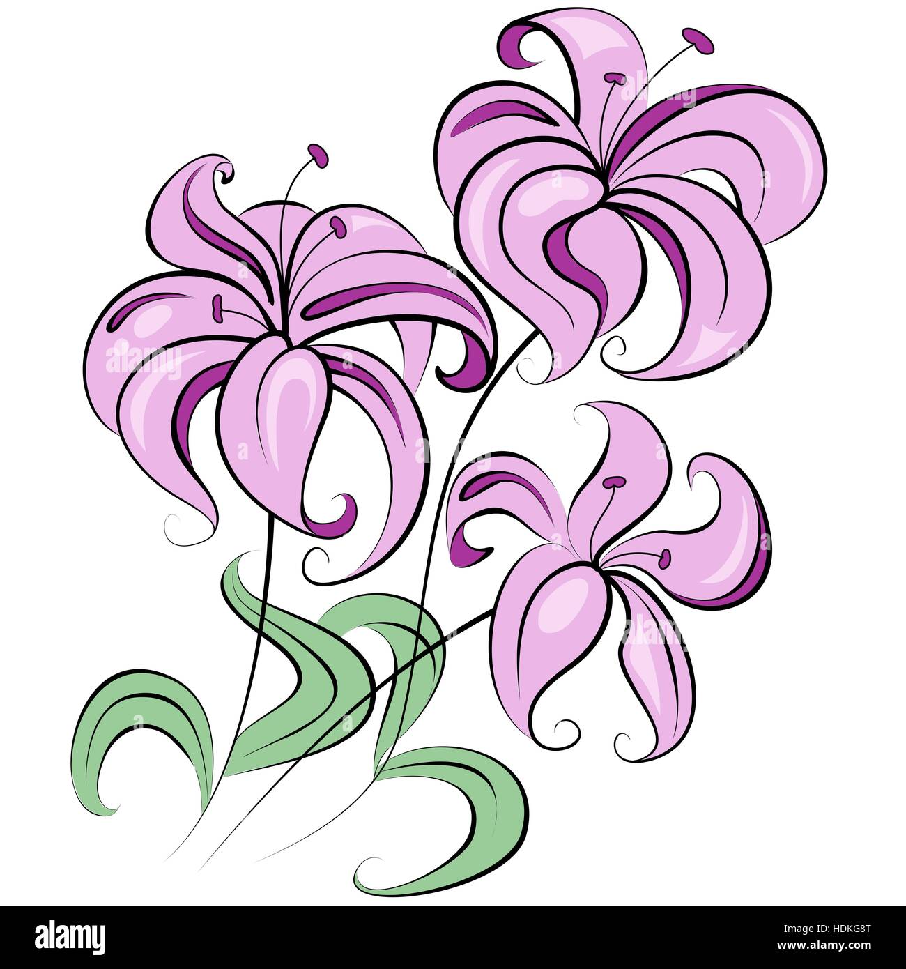 Stylized lily hi-res stock photography and images - Alamy