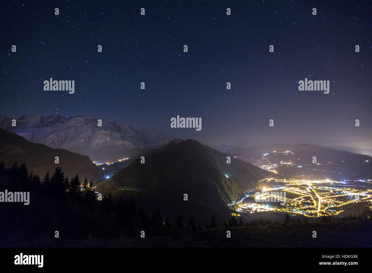 Chamonix town night france hi-res stock photography and images - Alamy