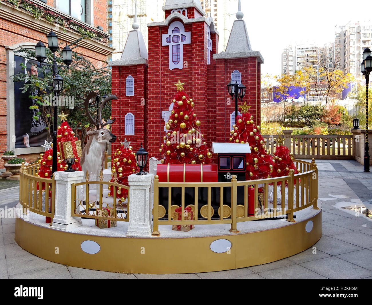decorative stall at Christmas in China Stock Photo - Alamy