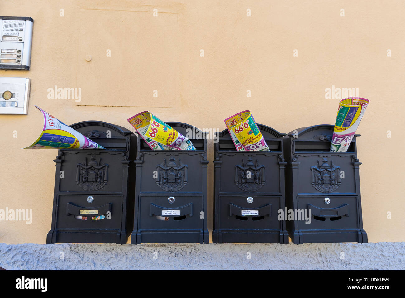 Italian post boxes are mounted externally on homes and are often ...