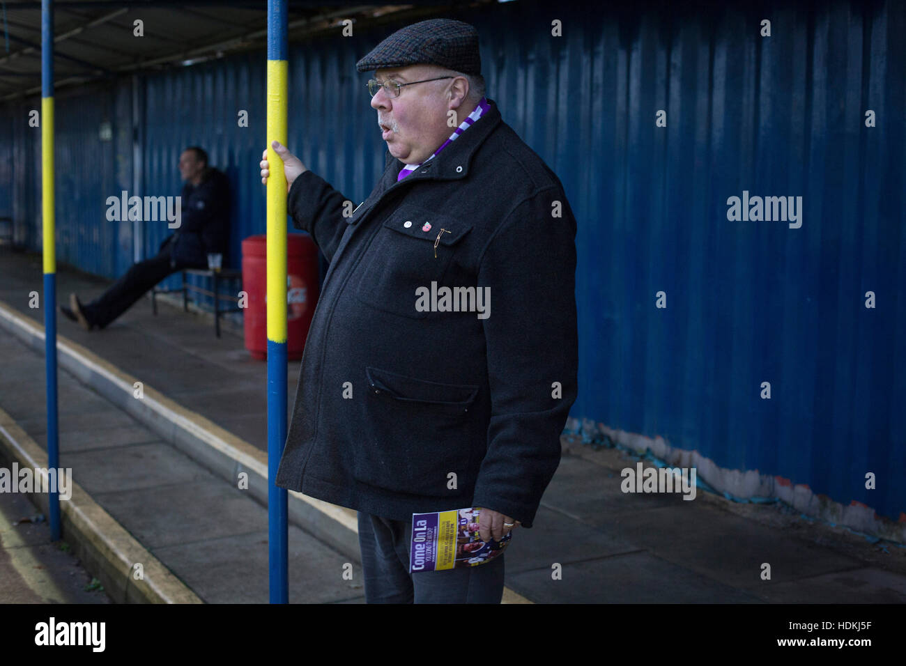 A home supporter watching the first-half action at the Delta Taxis ...