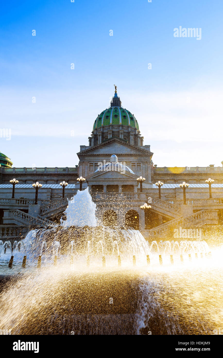 Pennsylvania capital building in Harrisburg. Back side of the capital ...
