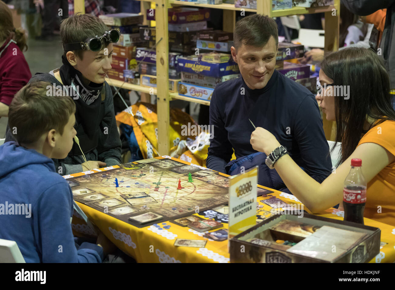 People playing table game at the Gamefilmexpo festival Stock Photo - Alamy