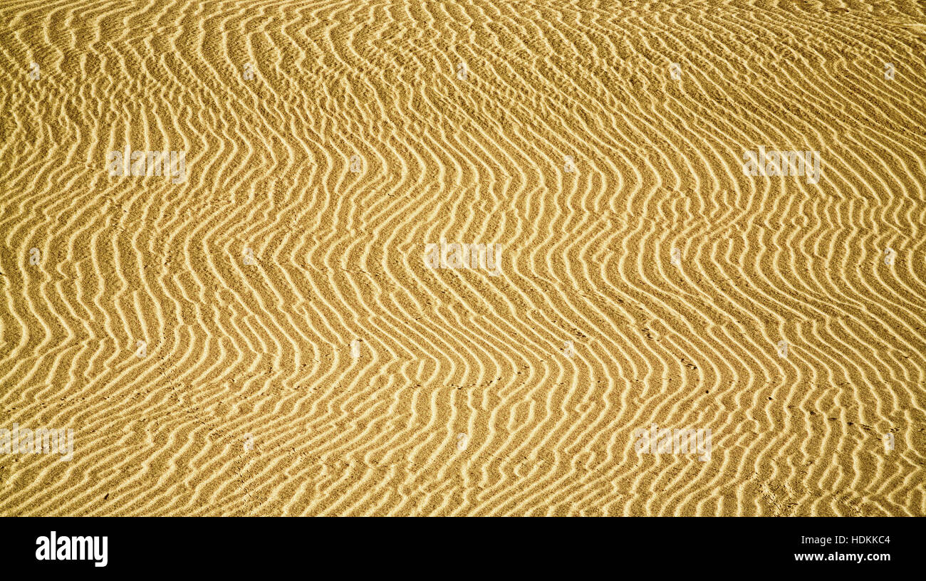 Wave patterns in wind blown sand dunes on the island of Sal in the Cape ...