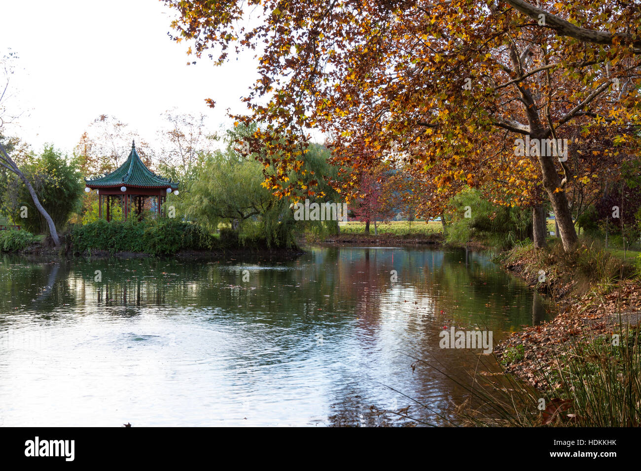Calming autumn scene peaceful pond hi-res stock photography and images ...
