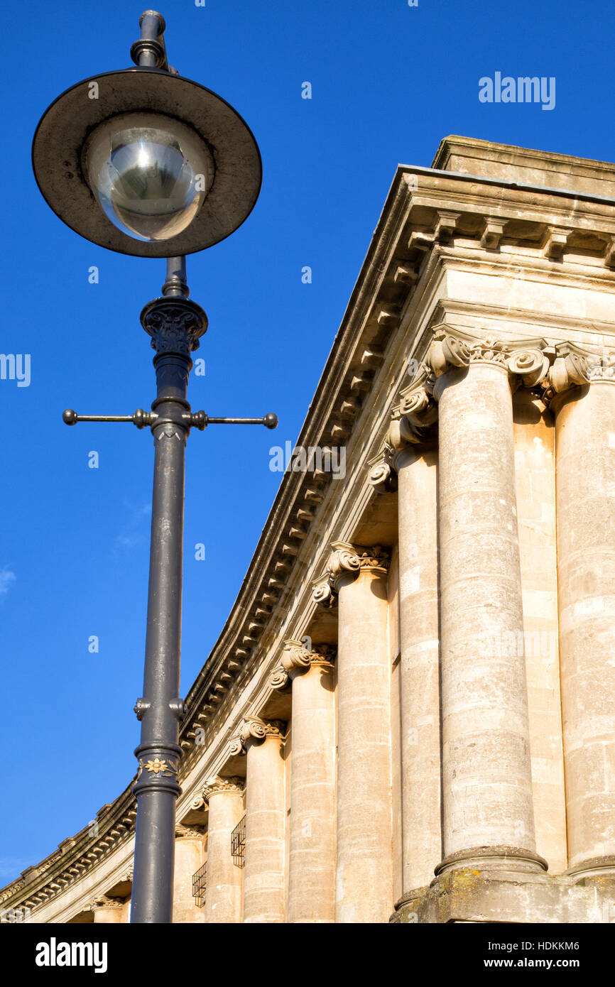Lamp post on the corner of number 1 Royal Crescent in the City of Bath ...