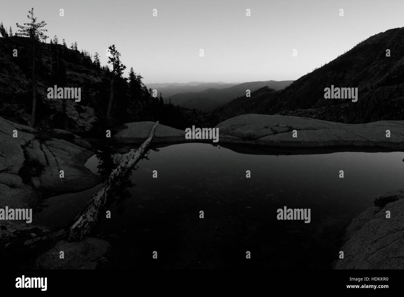 An alpine lake in the Trinity Alps Wilderness in Northern California ...