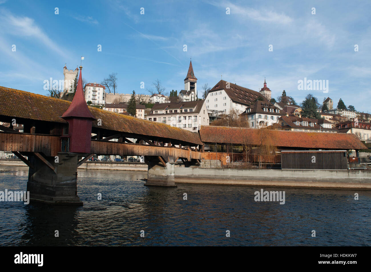 Switzerland: details of the Spreuer Bridge, the Mill Bridge, built in ...