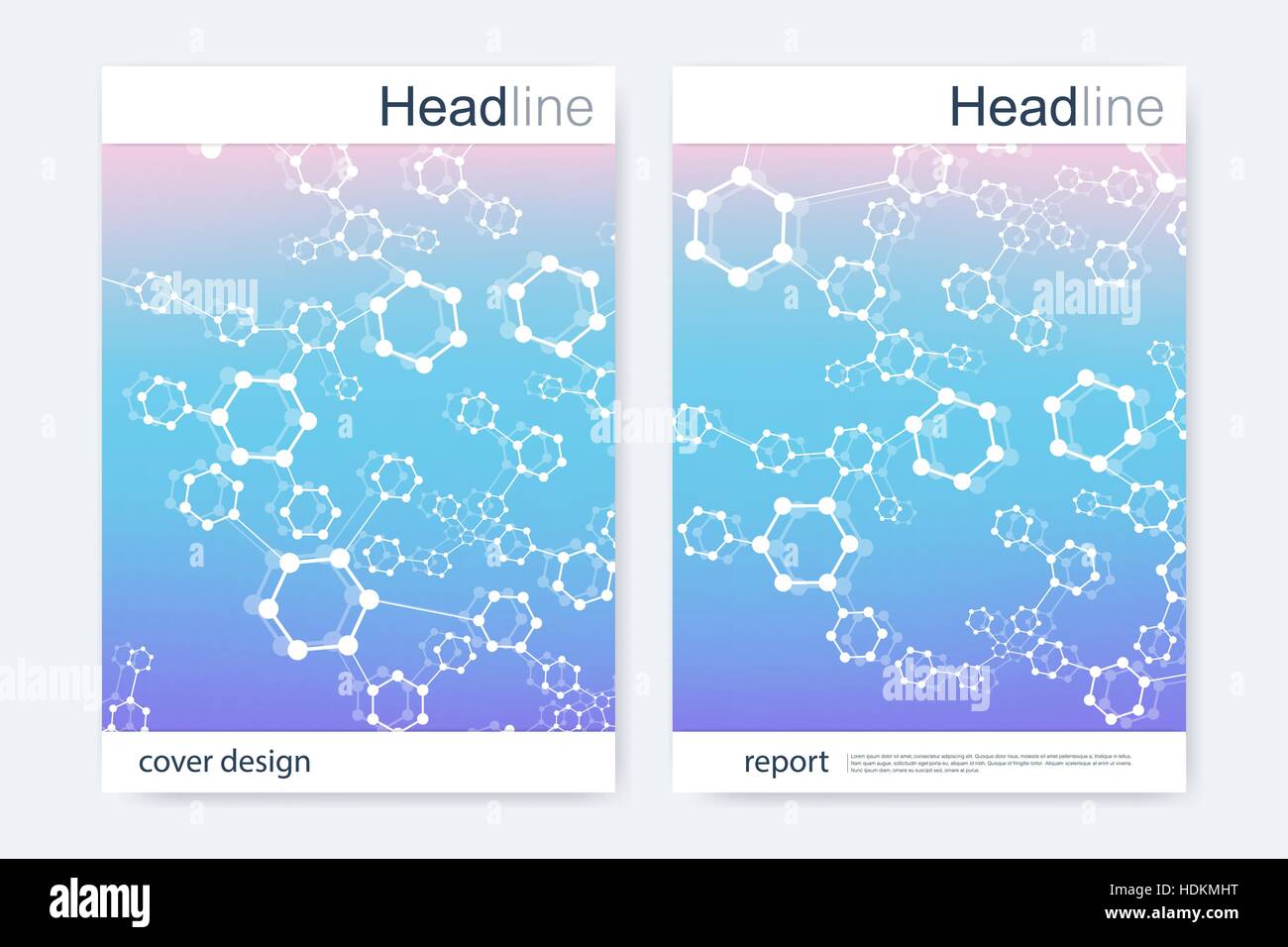 Scientific brochure design template. Vector flyer layout, Molecular ...