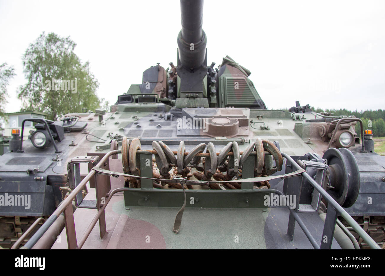 hooks on a chain on a german military transport truck with a tank Stock ...