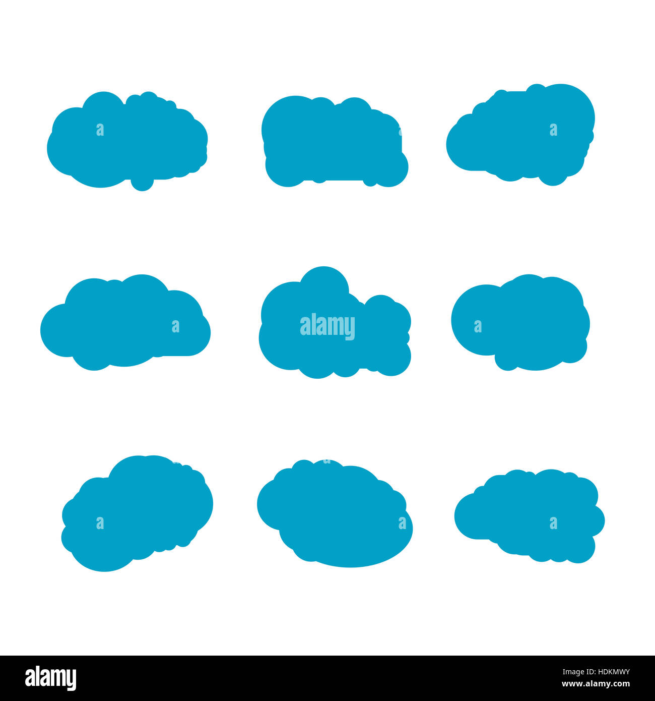 Set of blue sky, clouds. Cloud icon, cloud shape. Set of different ...
