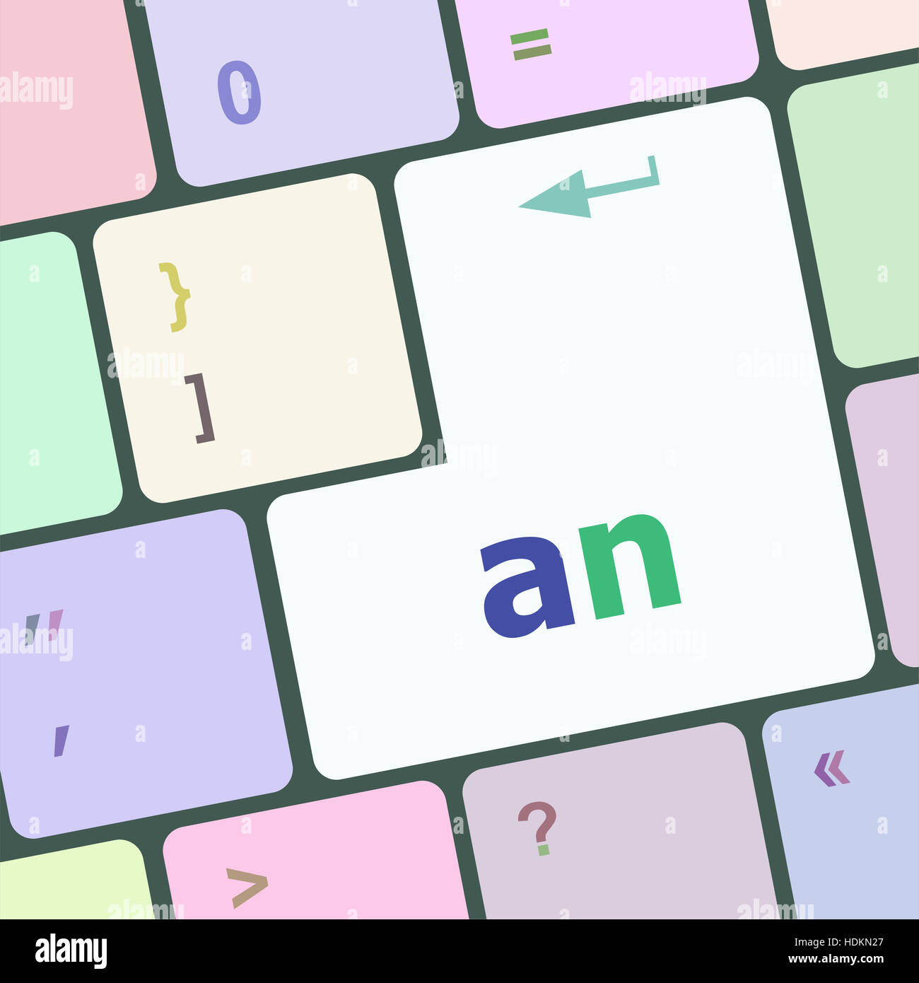 Keyboard with white Enter button, an word on it Stock Photo - Alamy