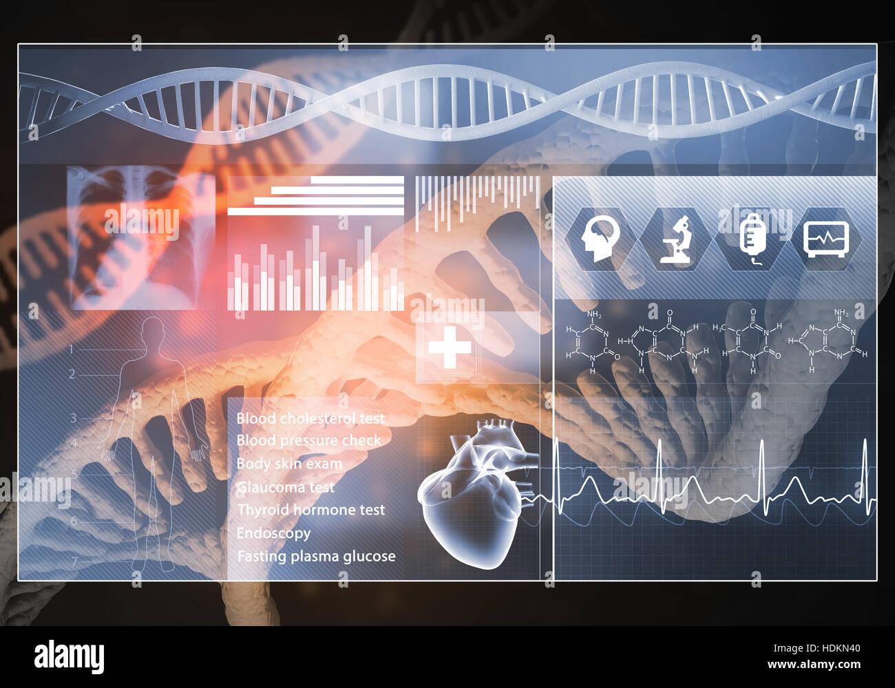Medicine user interface, 3D rendering Stock Photo - Alamy