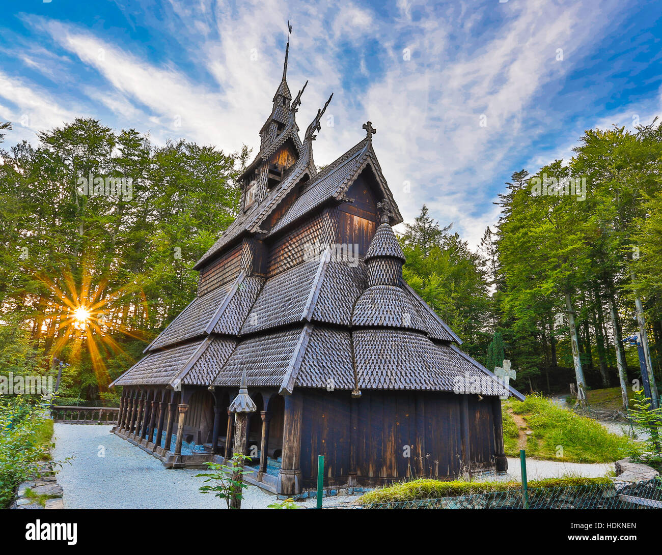 Fantoft stave church. Bergen, Norway Stock Photo - Alamy