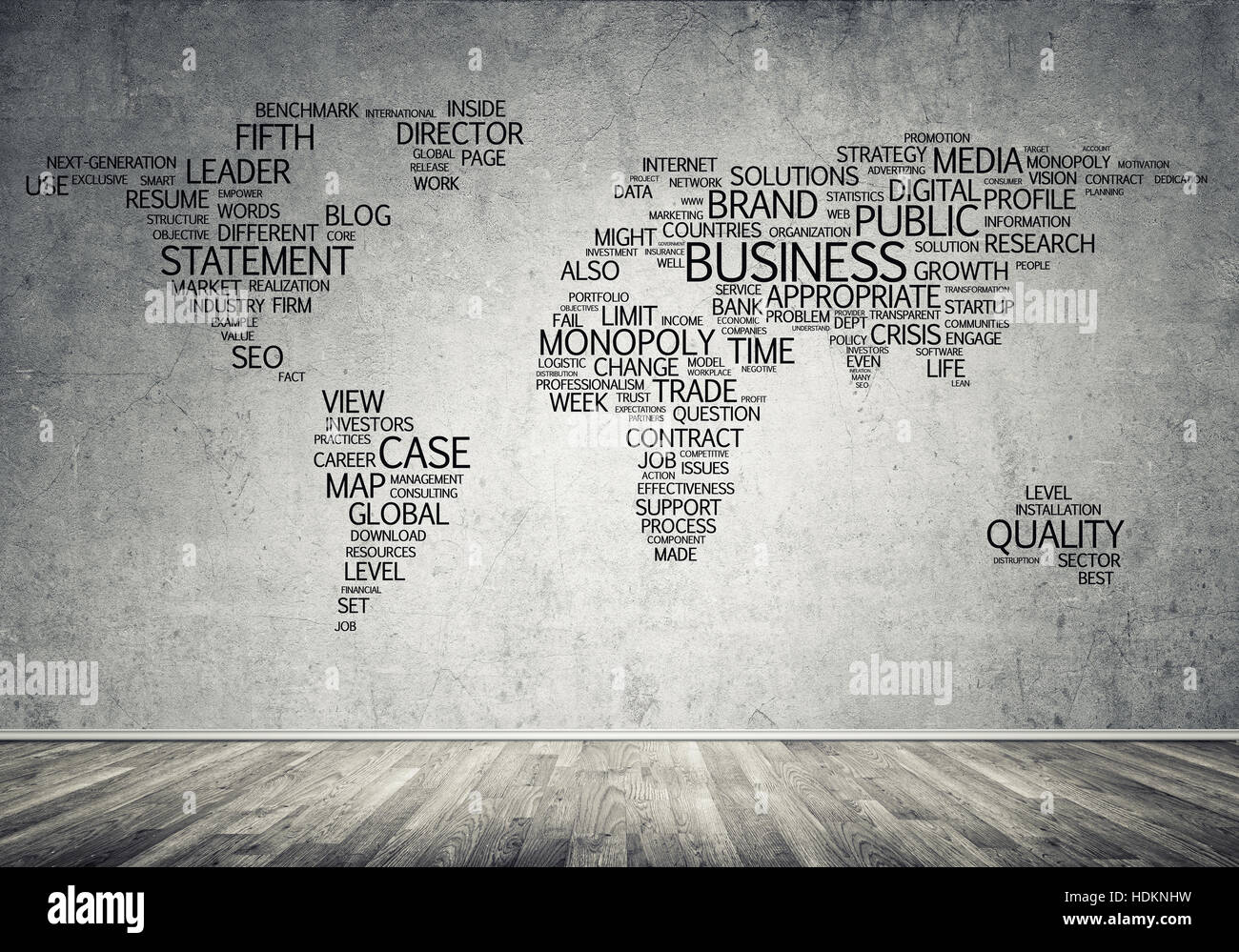 World map in typography Stock Photo - Alamy