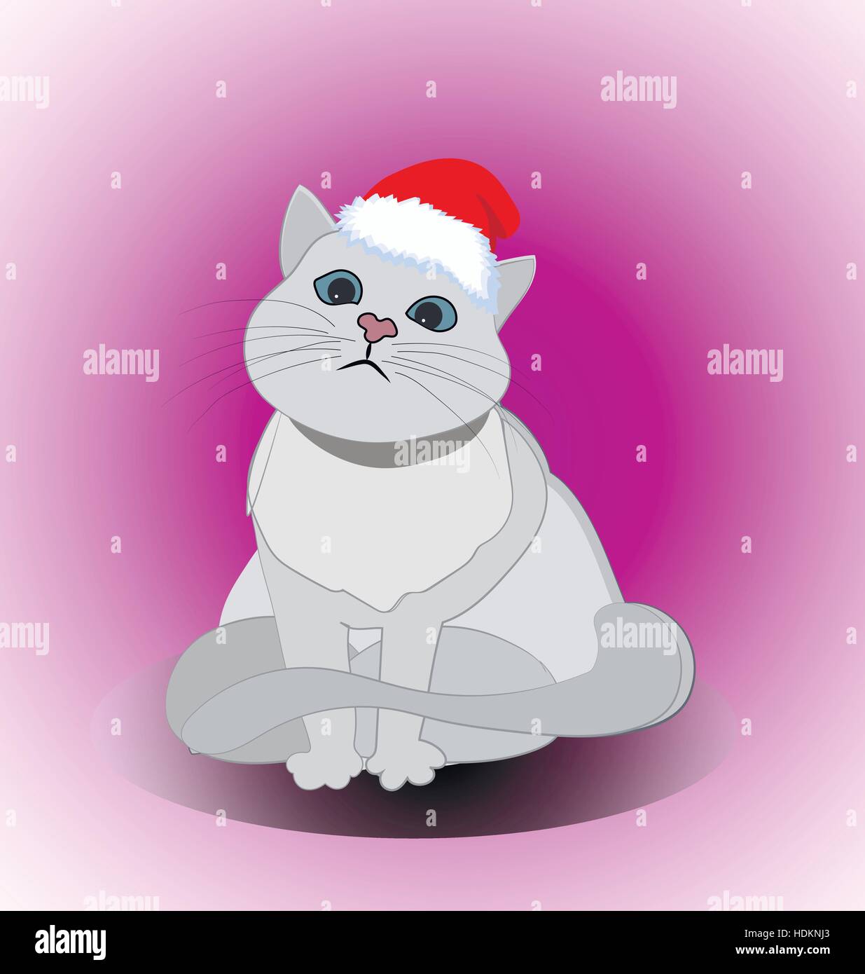 Christmas cat vector vectors hi-res stock photography and images - Alamy