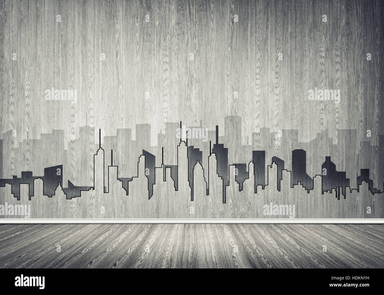 City design on wall Stock Photo - Alamy