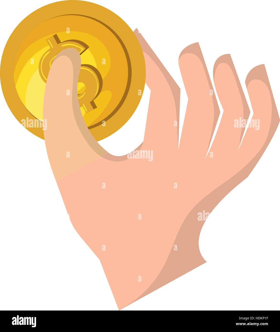 hand human with coin vector illustration design Stock Vector Image ...