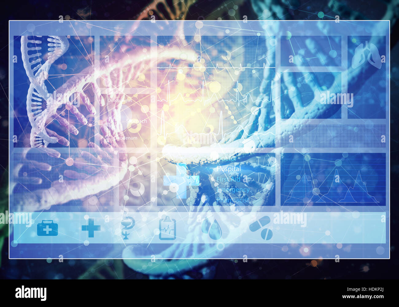 Medicine user interface Stock Photo - Alamy