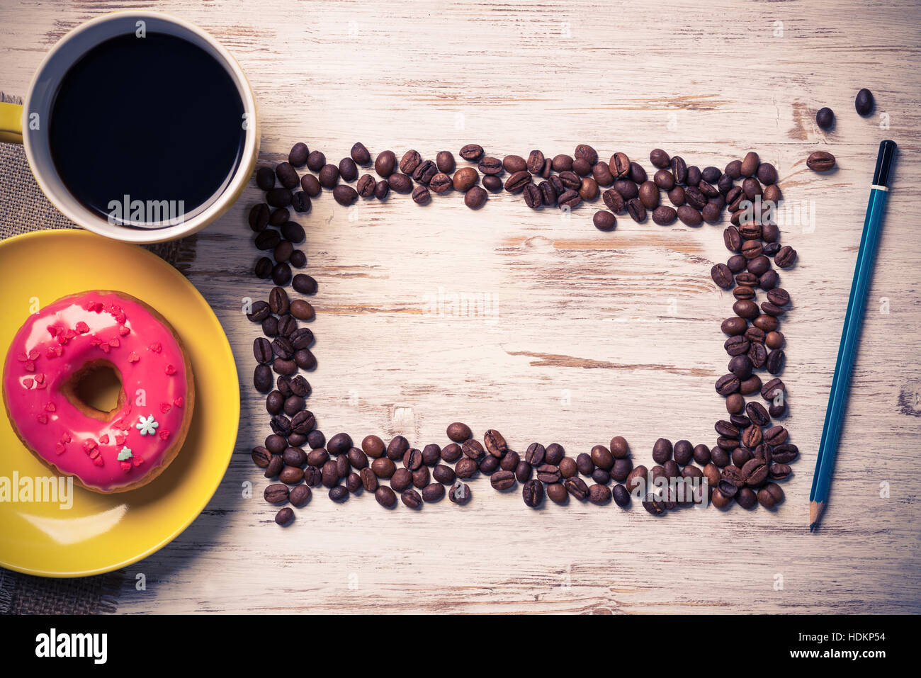 Coffee break with snack Stock Photo - Alamy
