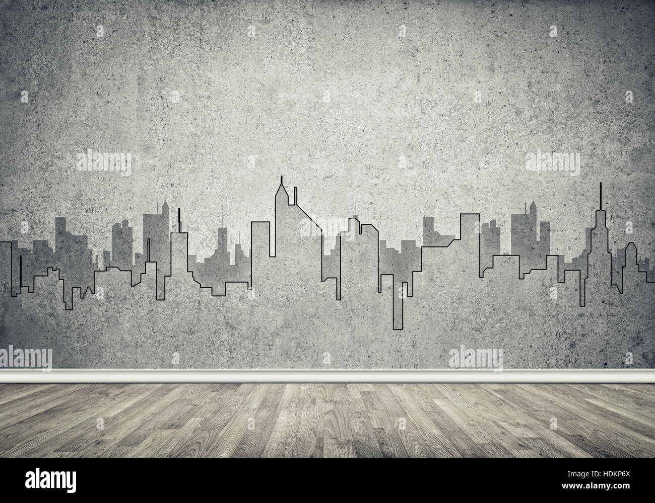 City design on wall Stock Photo - Alamy