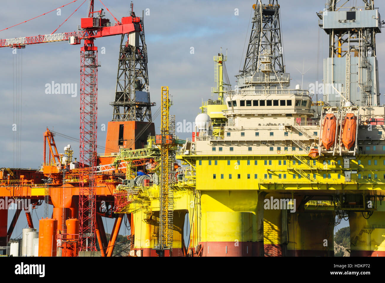 Oil platforms under maintenance near Bergen, Norway Stock Photo - Alamy