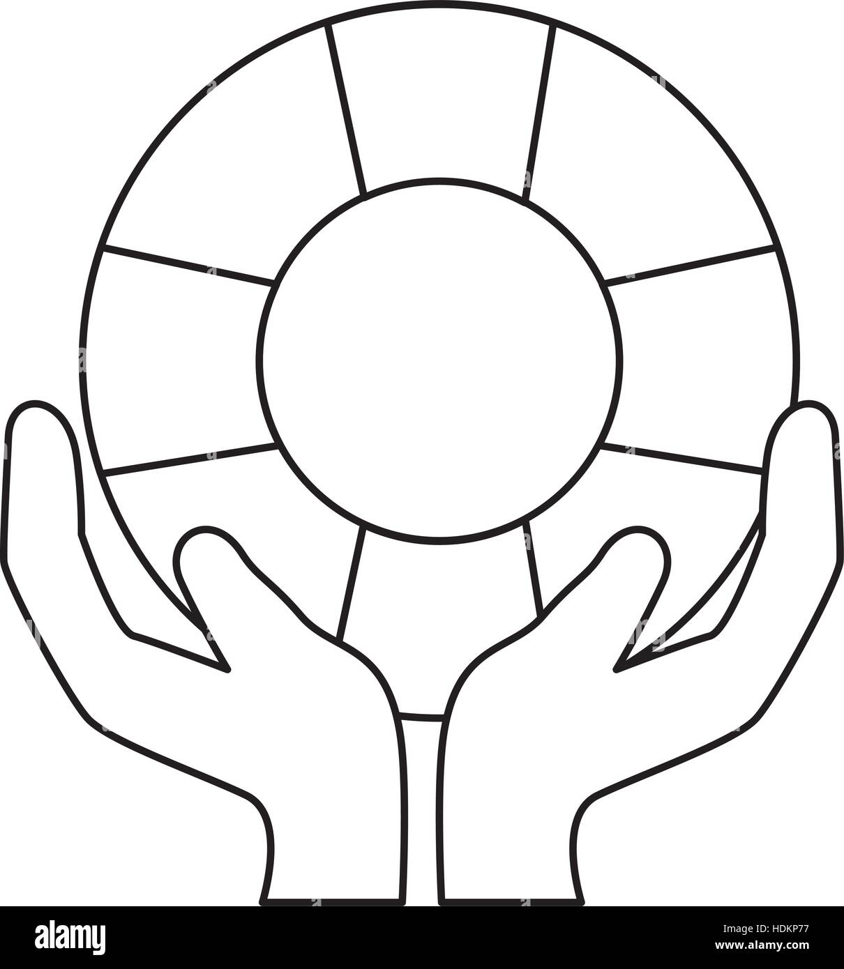 hands human with float vector illustration design Stock Vector Image ...