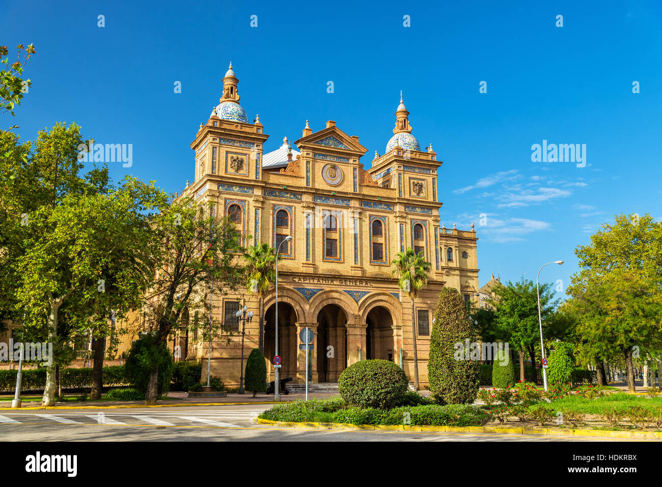Main building of Plaza de Espana, an architecture complex in Seville ...