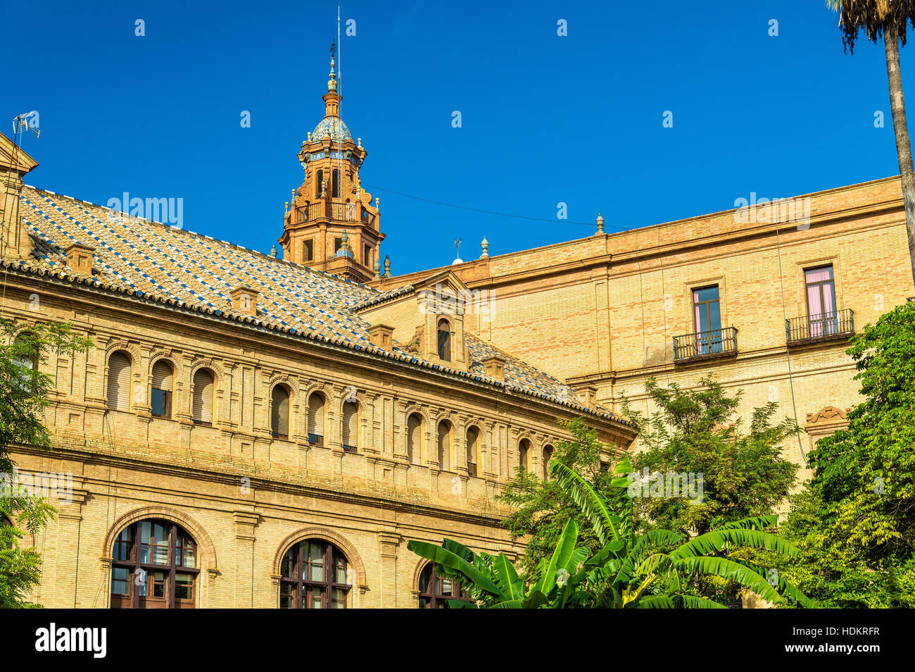 Main building of Plaza de Espana, an architecture complex in Seville ...