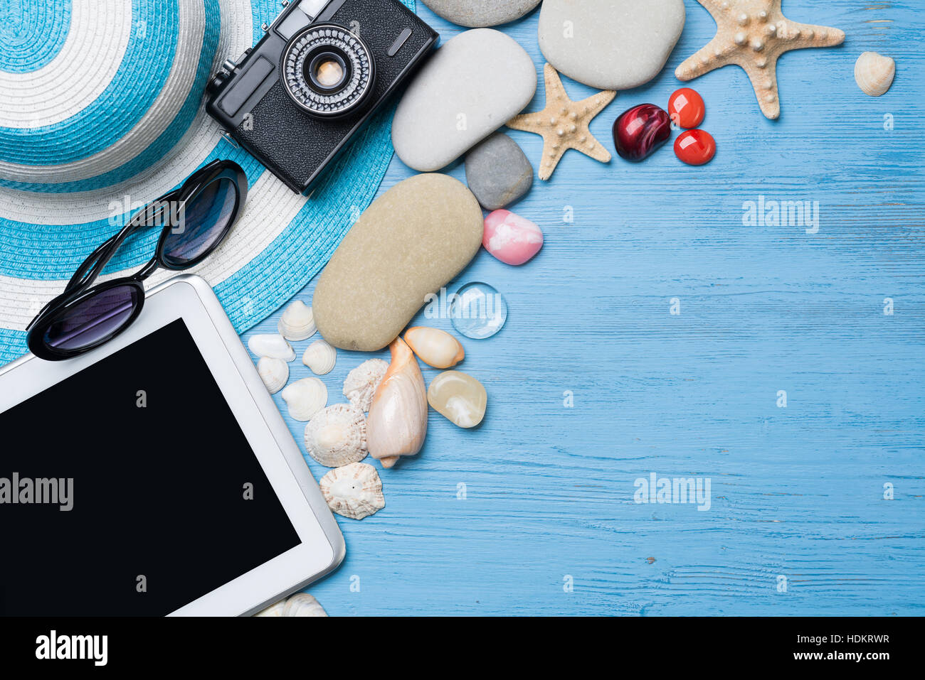 Summer objects for vacation Stock Photo - Alamy