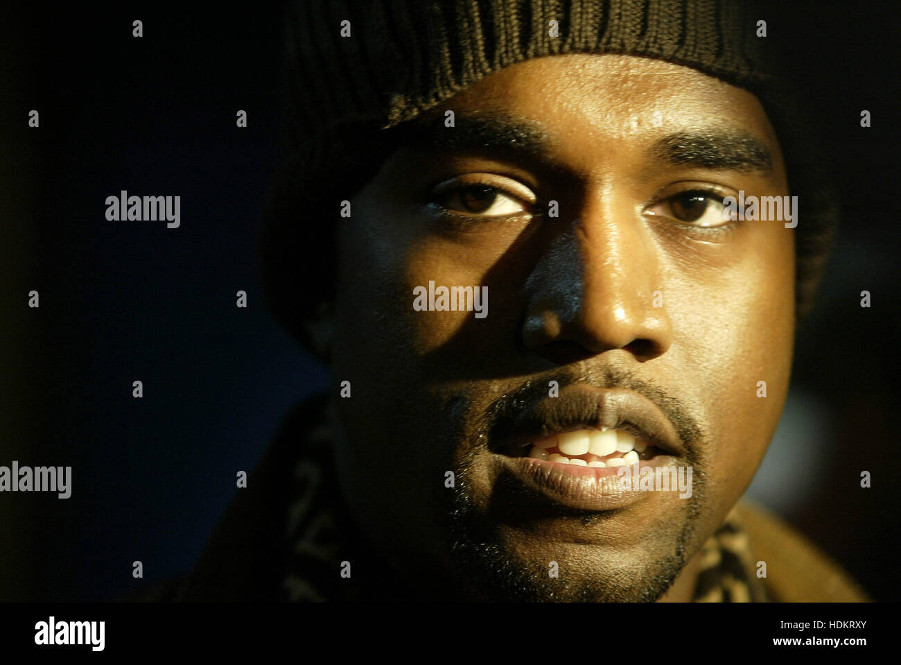 Rapper Kanye West at the the Grammy nominations on December 7, 2004 in ...
