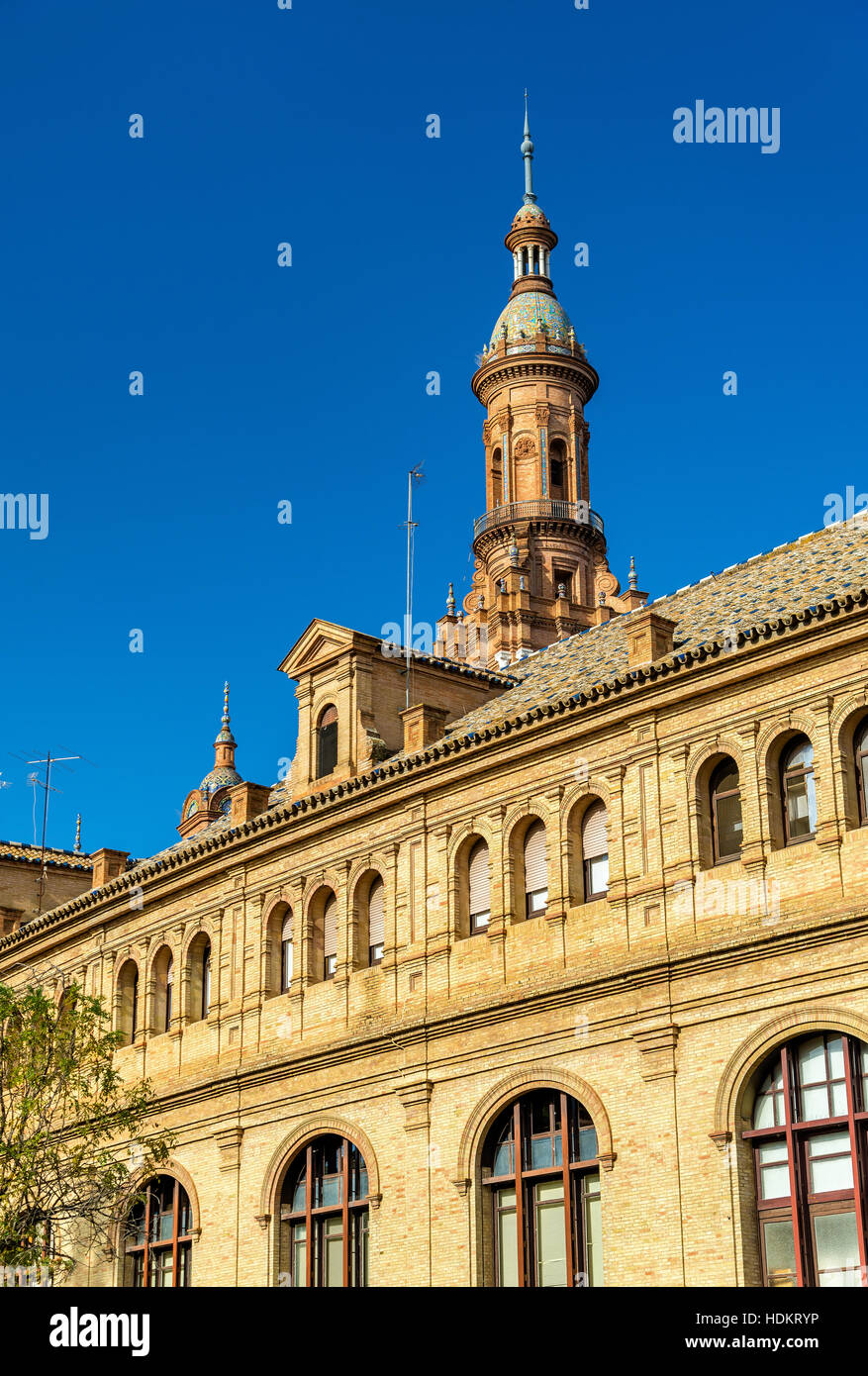 Main building of Plaza de Espana, an architecture complex in Seville ...