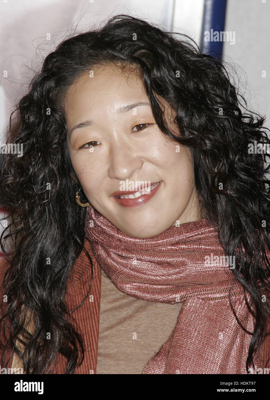 Sandra Oh at the premiere of the film, 'Closer' at Mann Village theatre ...