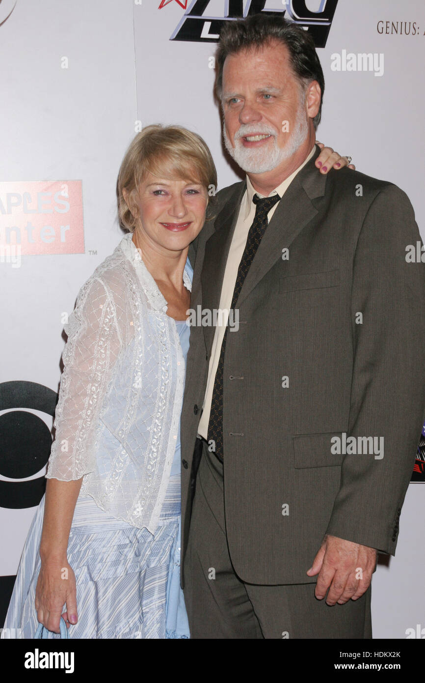 Actress Helen Mirren, left, with her husband,Taylor Hackford, poses for ...