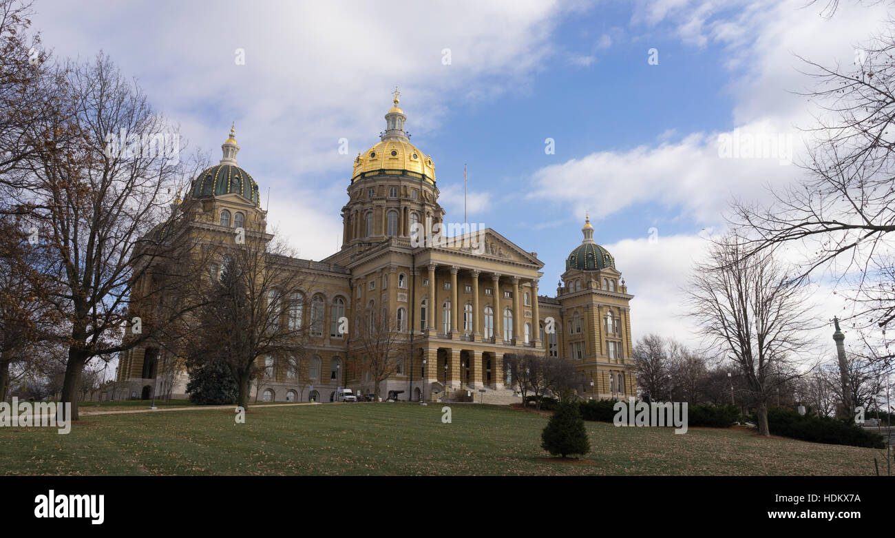 Des Moines Iowa Capital Building Government Dome Architecture Stock ...
