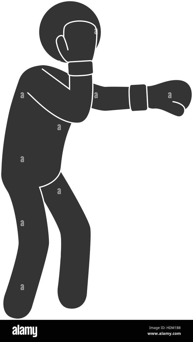 boxer silhouette avatar icon vector illustration design Stock Vector ...