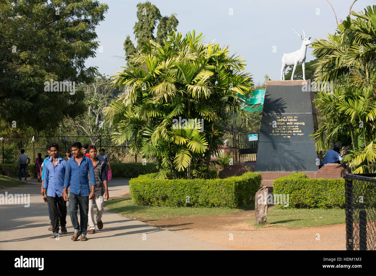 HYDERABAD, INDIA - DECEMBER 11,2016 Visitors at the Nehru Zoological ...